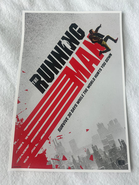 THE RUNNING MAN - 12"x18" Original Promo Movie Poster MINT 2025 GLEN ...