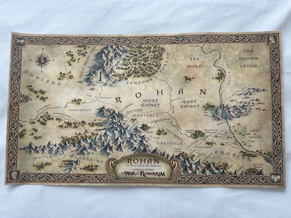 WAR OF THE ROHIRRIM 13"x23" Original Movie Poster Map of Rohan Lord of ...